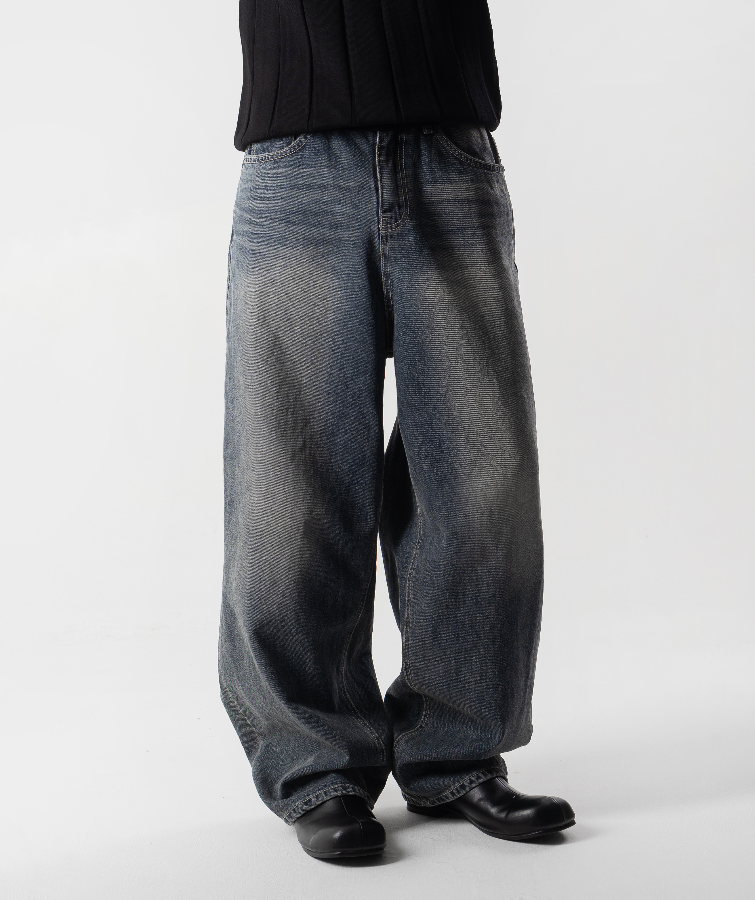 Gray-blue denim jeans