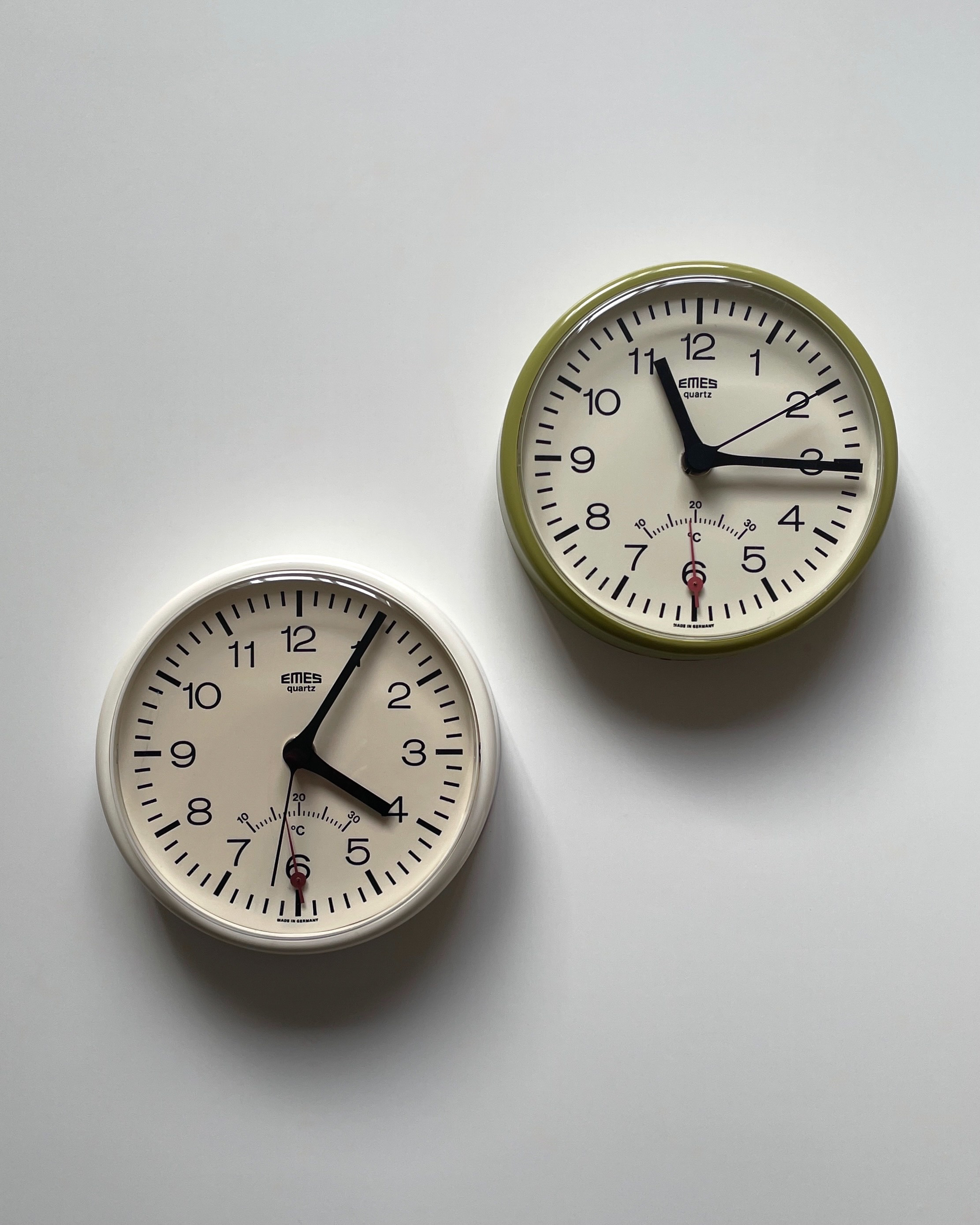 Vintage EMES Wall Clock with thermometer