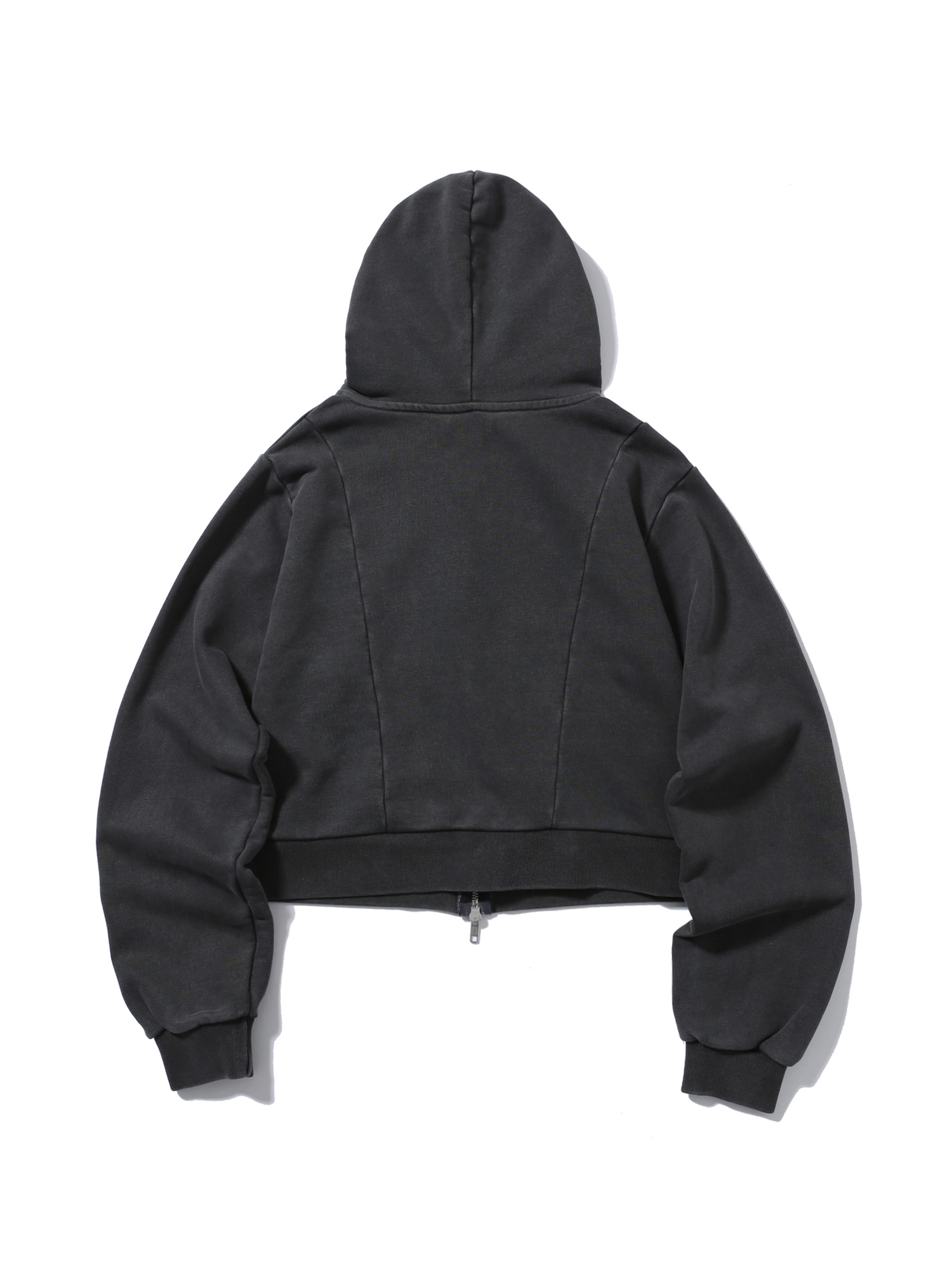[BP2DISORDER] ADVANCED PIGMENTED SYMBOL LOGO CROP HOOD ZIPUP CHARCOAL - BP2DISORDER | 리켓