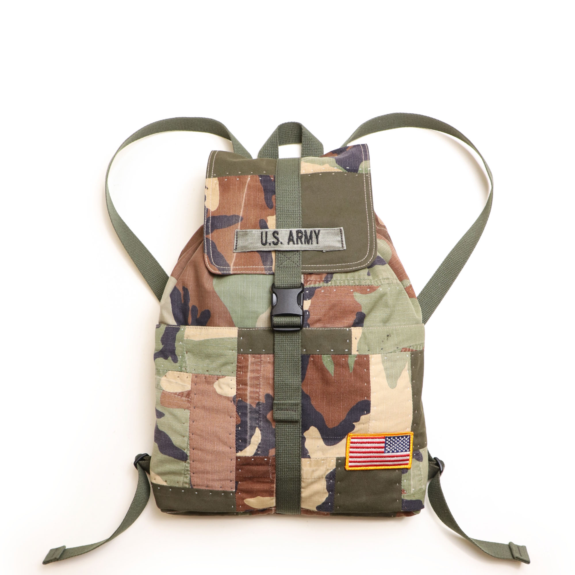 Remake back pack 5 _ us bdu woodland / patchwork