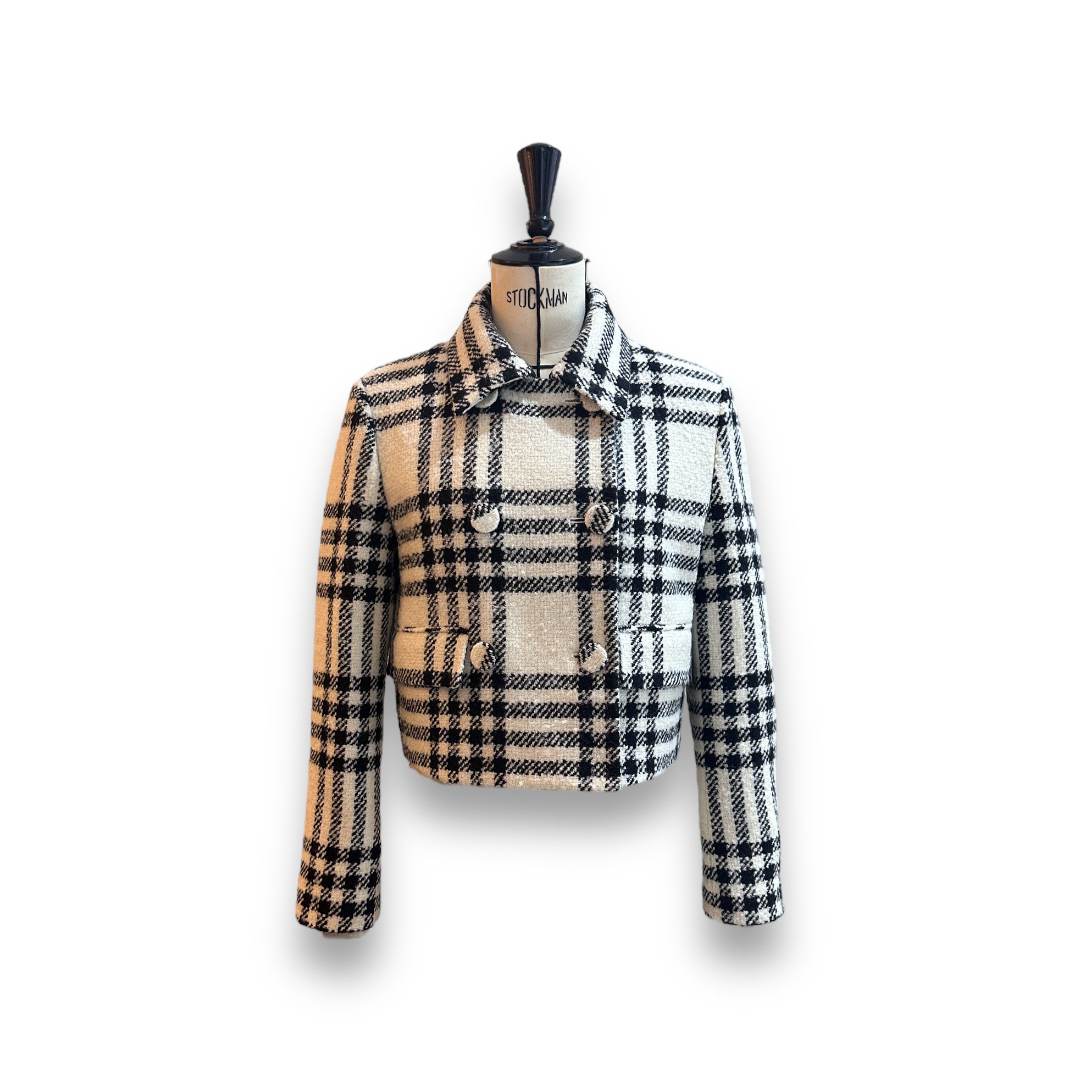 Double Button Check Jacket (Ivory Check)