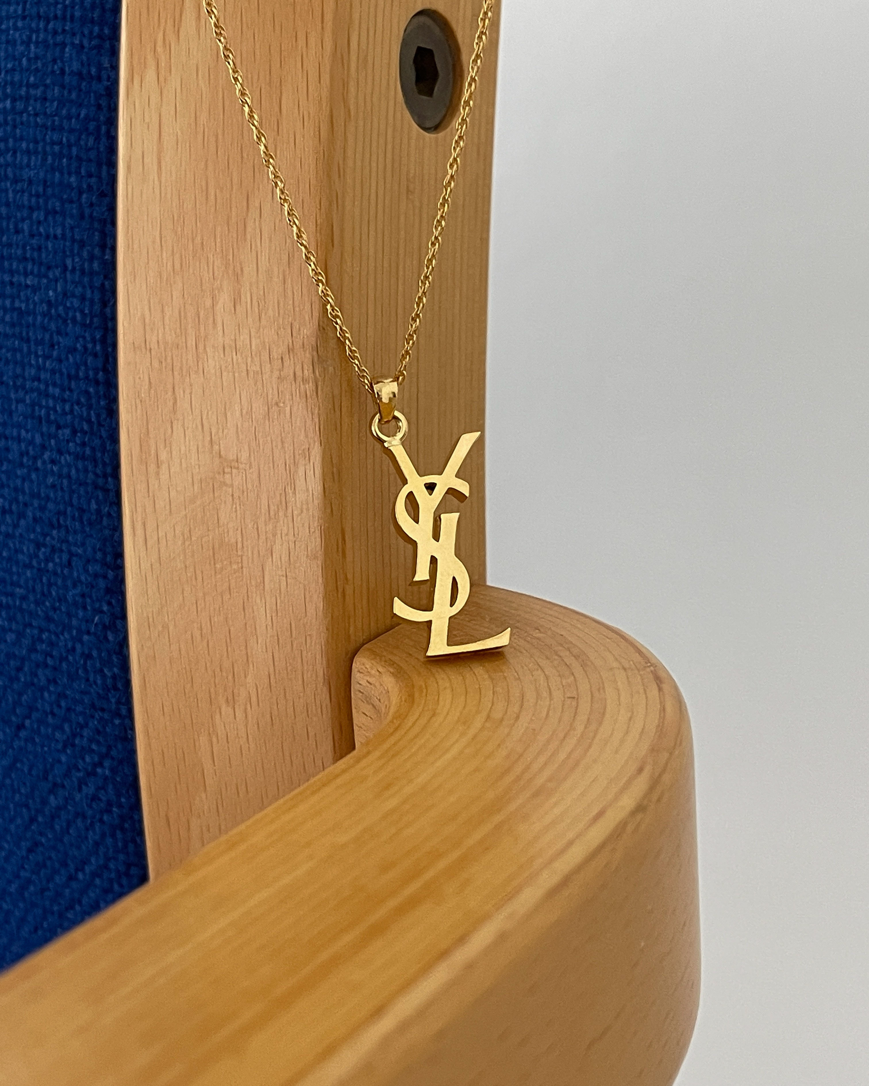 YSL logo gold necklace