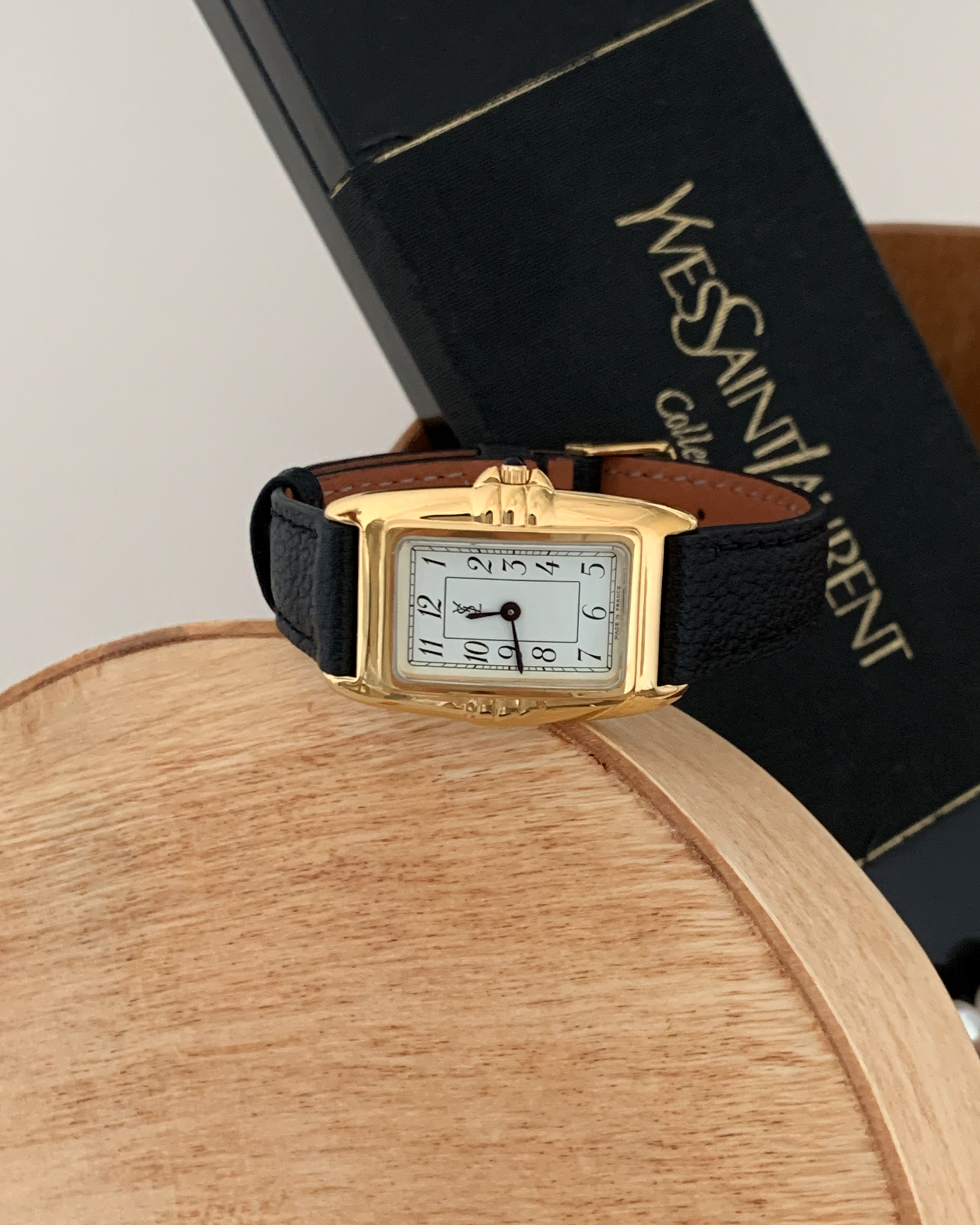 YSL vintage index gold watch