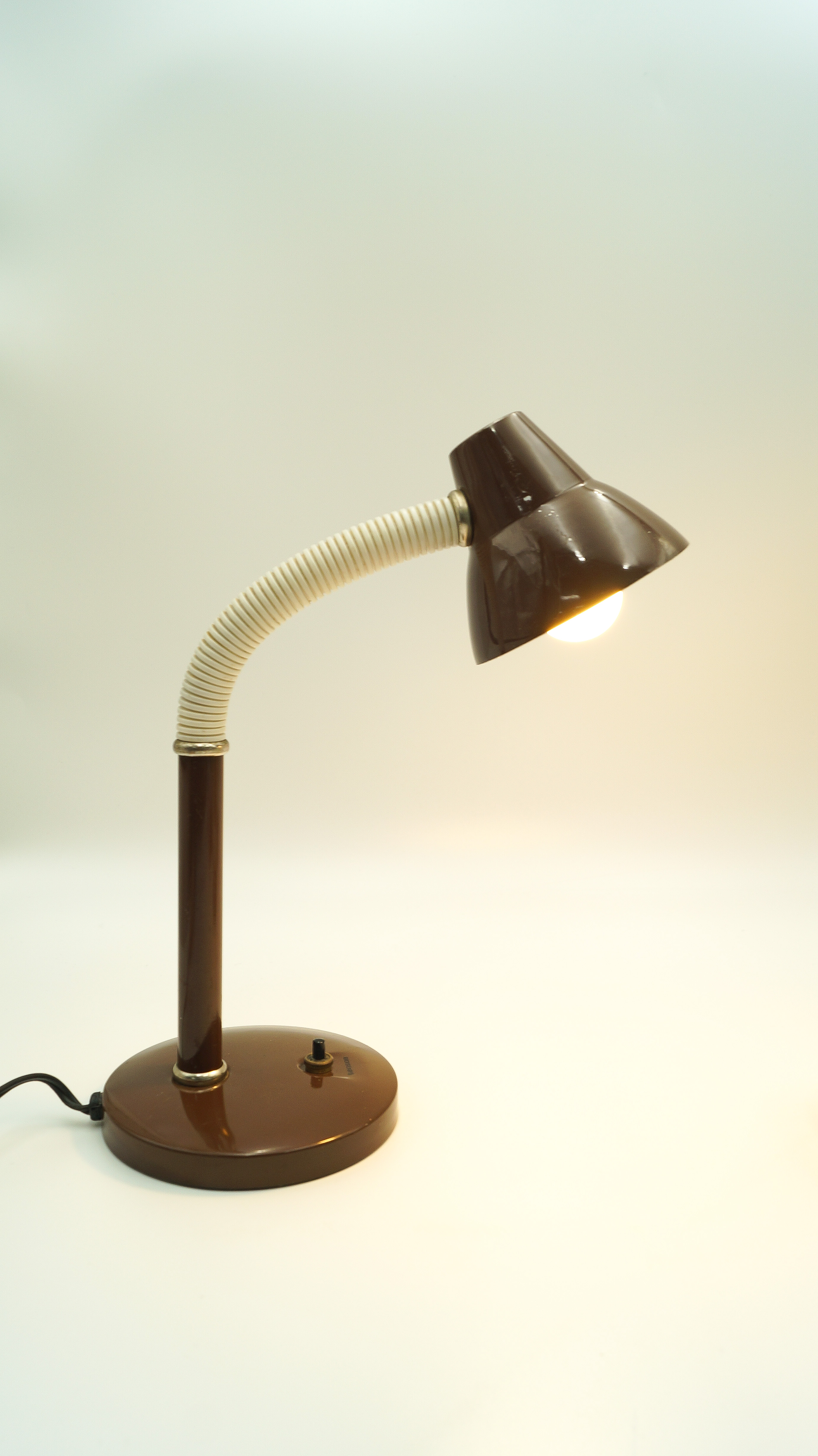 Brown Gooseneck Desk Lamp