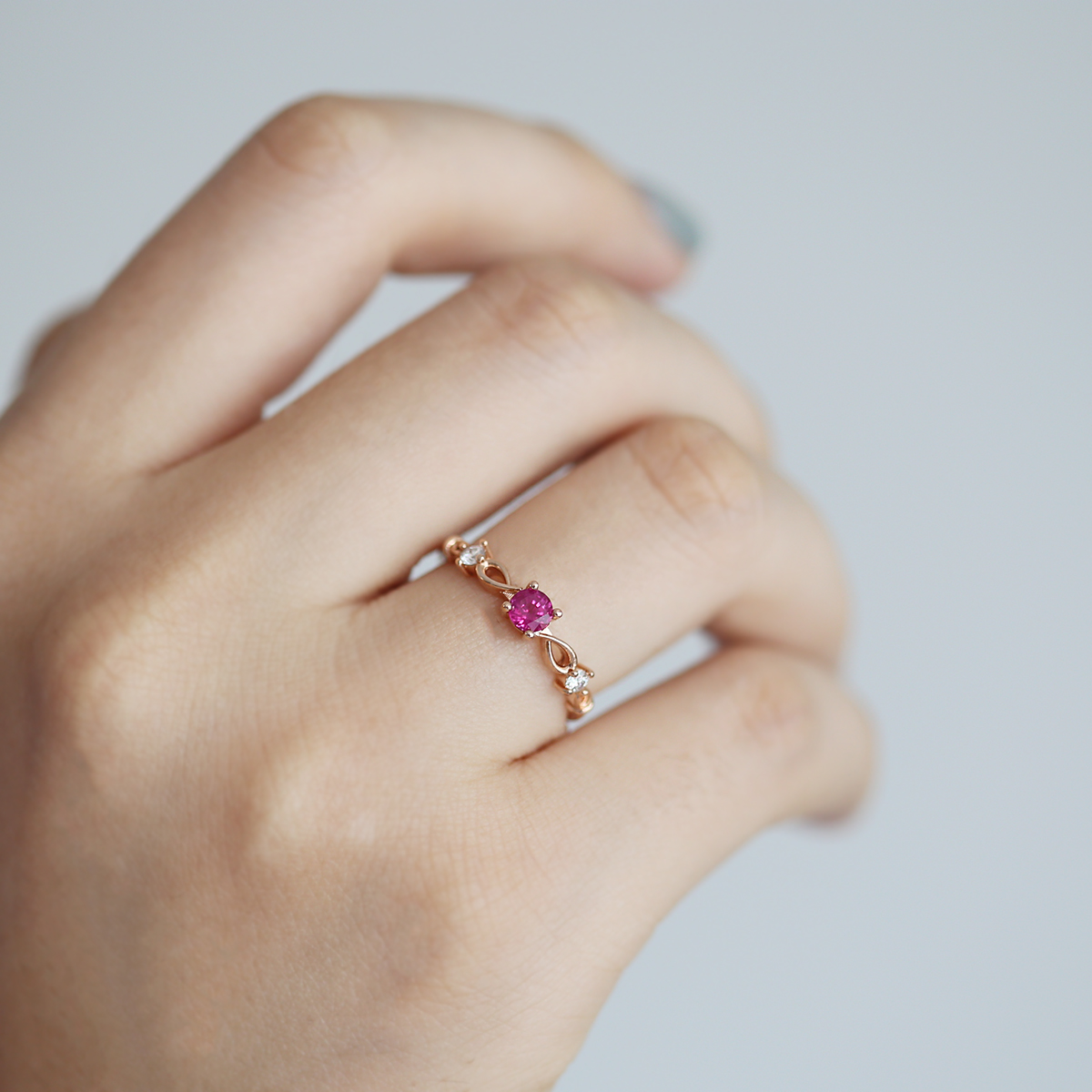 line ruby diamond ring