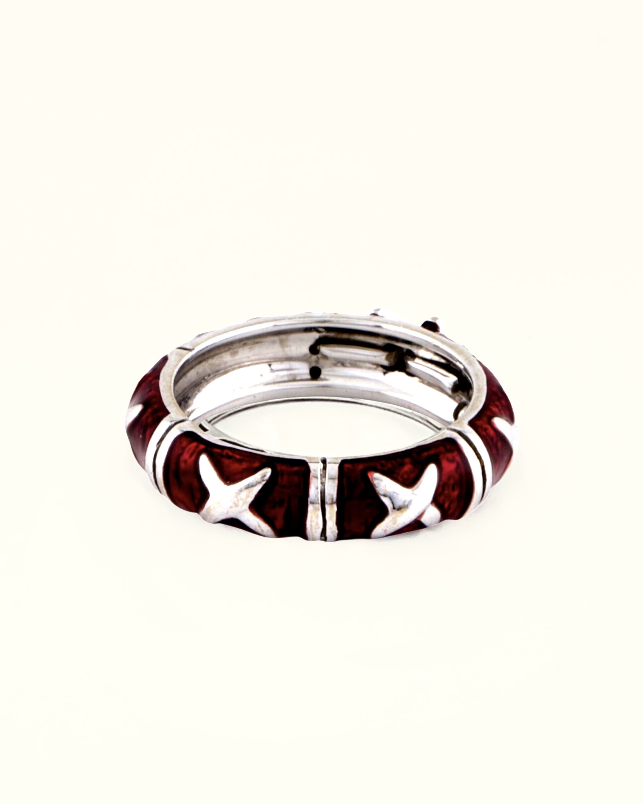 HIDALGO red enamel diamond x ring