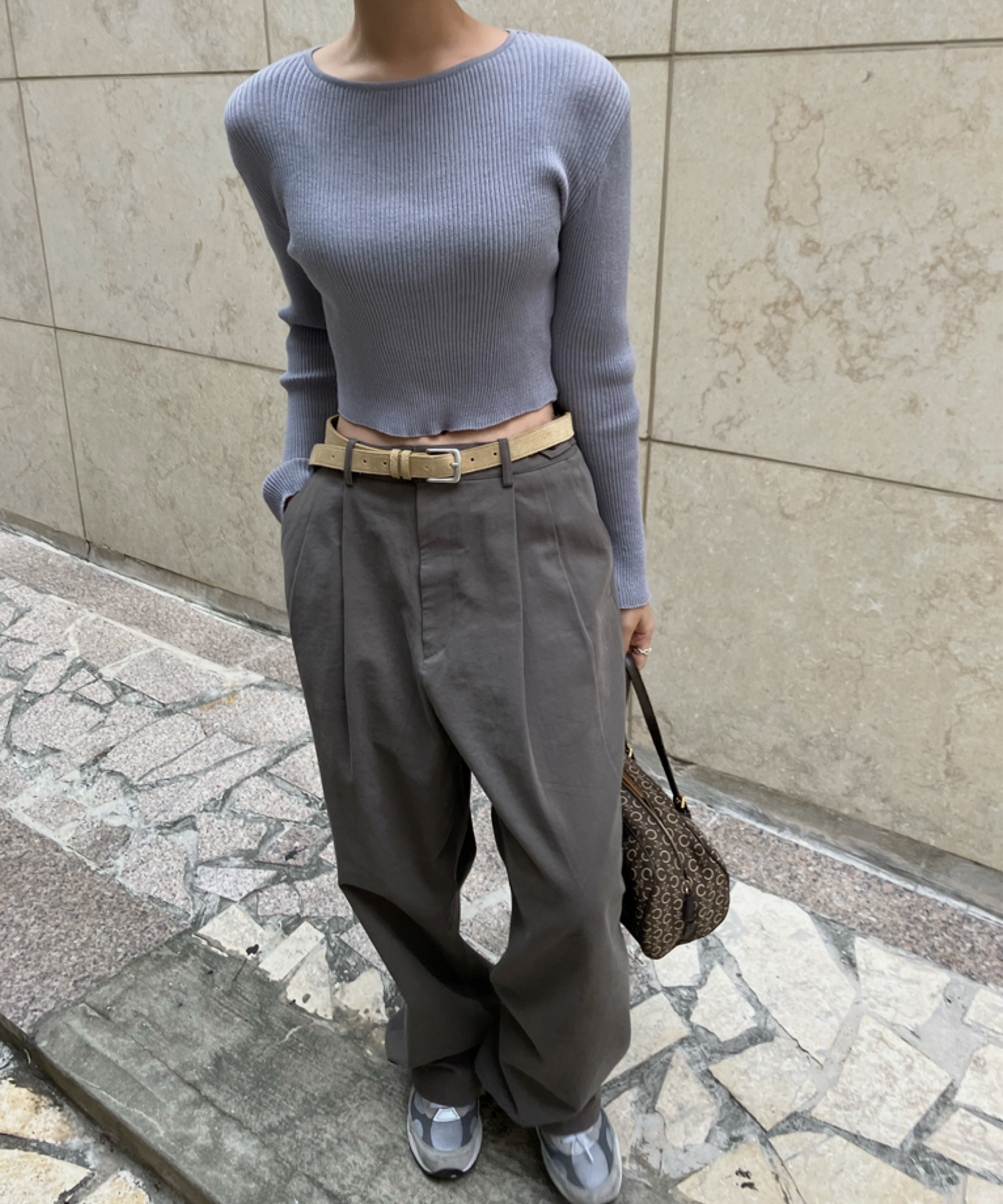 Fallen leaves pants-khaki beige