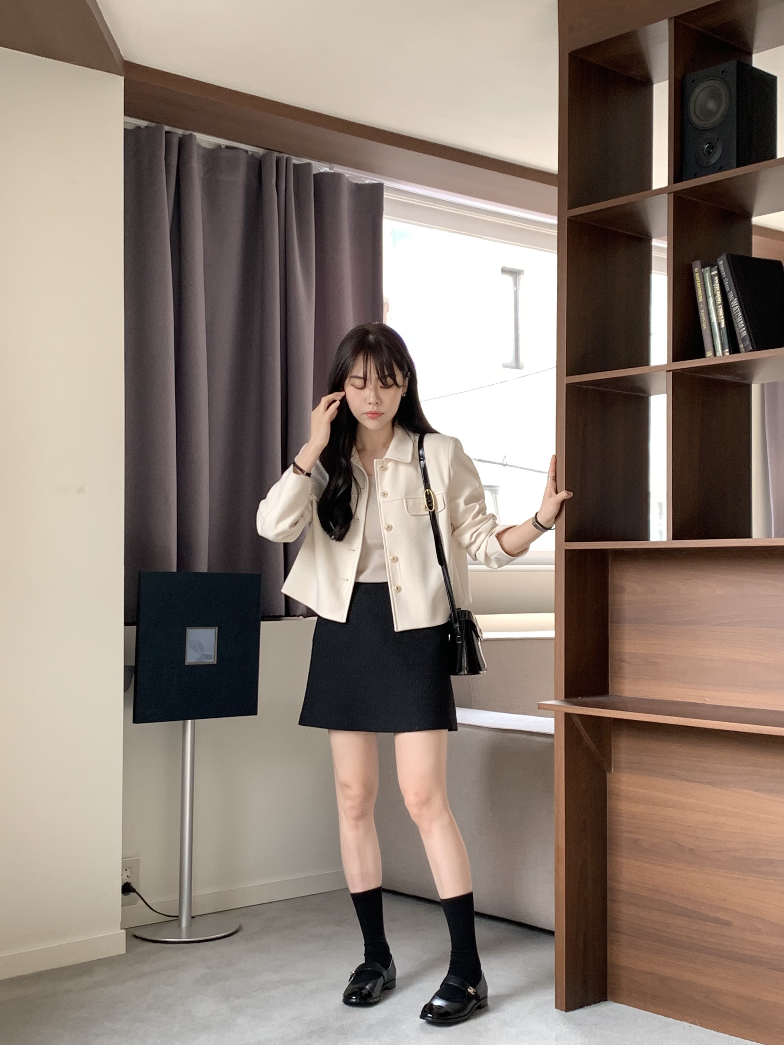 BIRCH BUTTON CROP JACKET