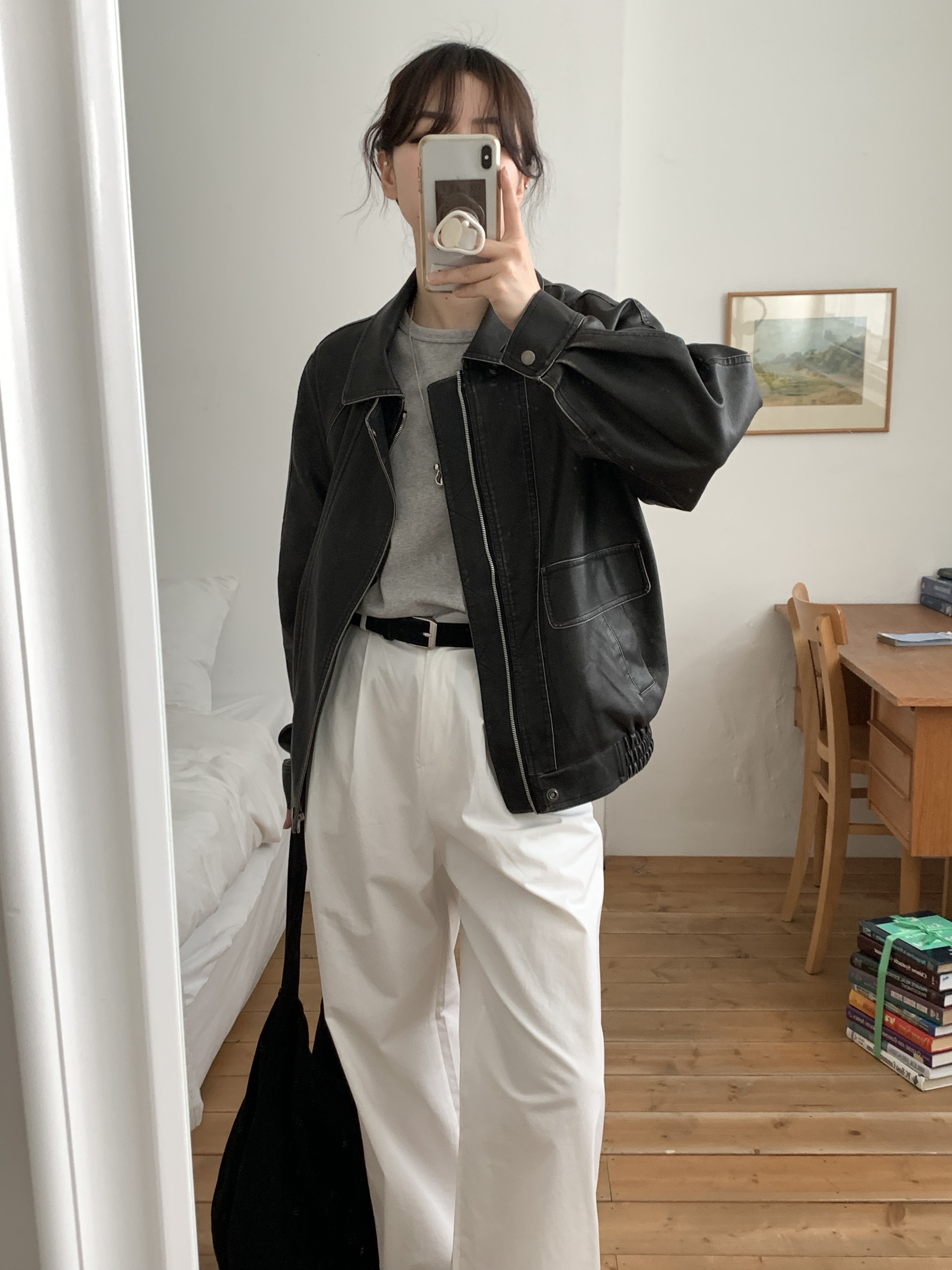 VINTAGE WASHING LEATHER BLOUSON