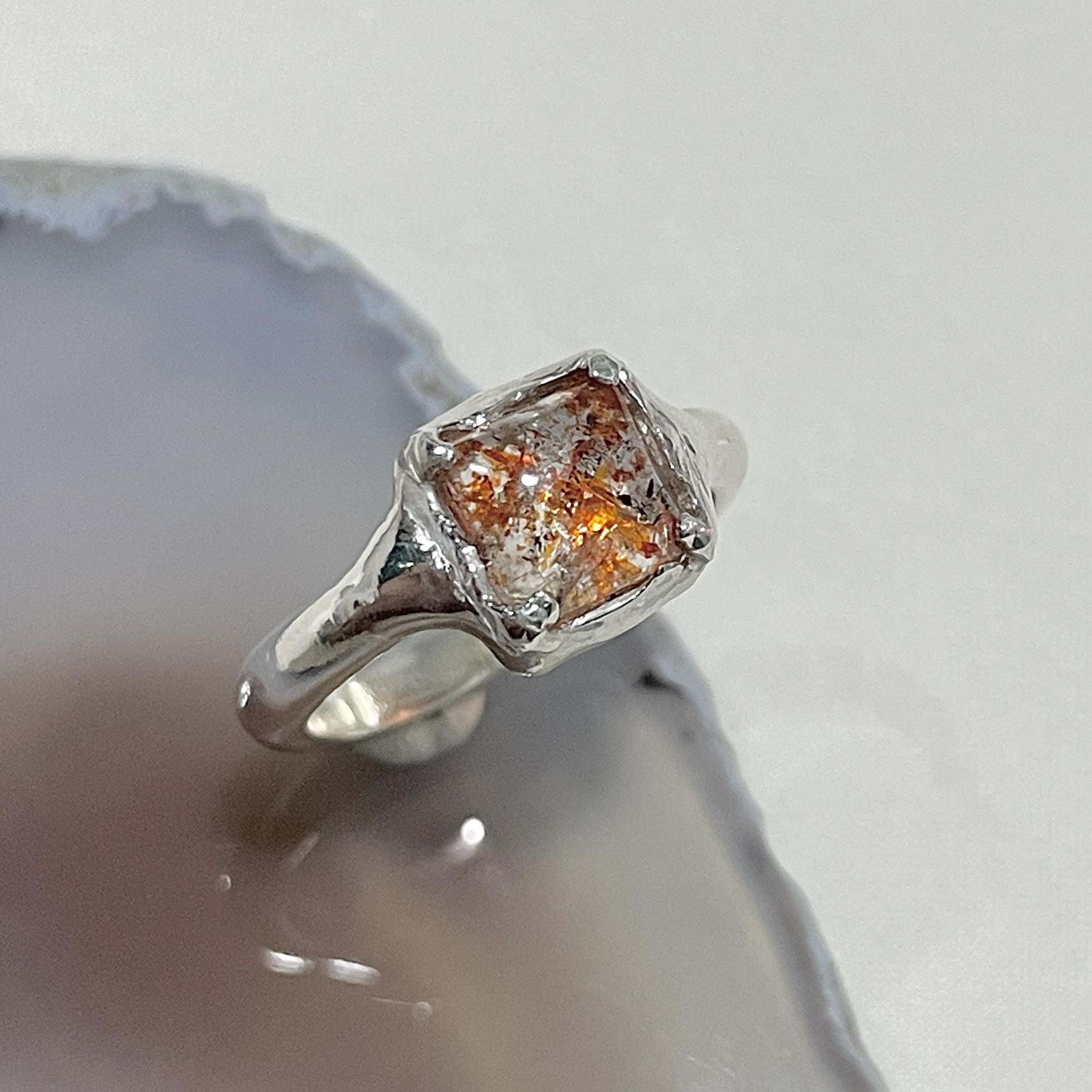 orange&black golden sunstone