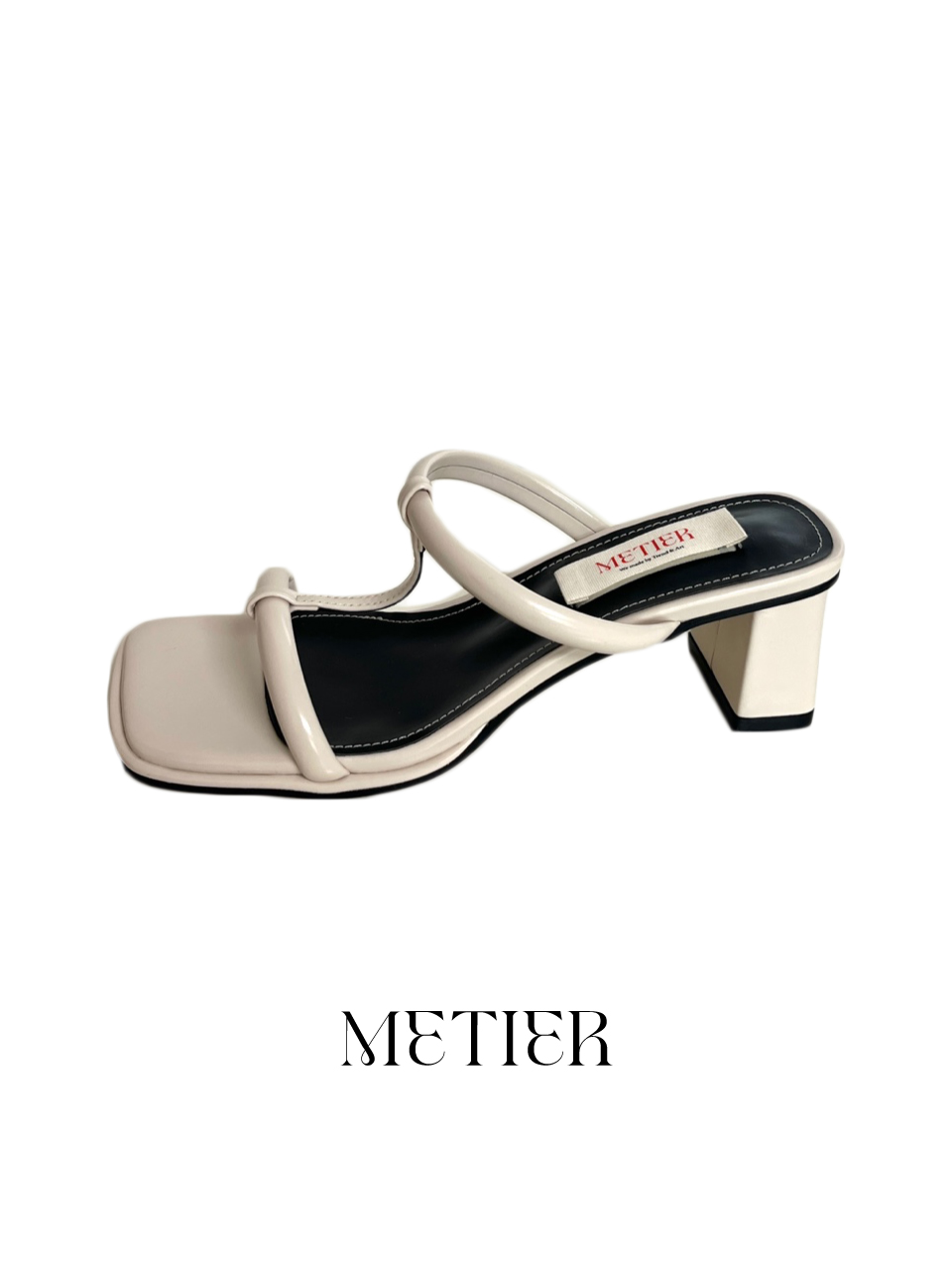 m6033 slim bold mule 6cm 슬림 볼드뮬 - ivory