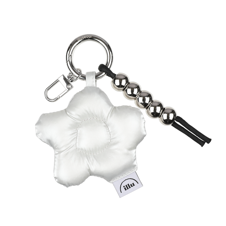 [illu] Padded Flower Keyring (Silver)