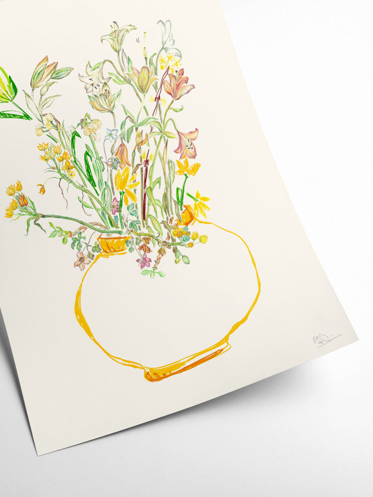 Mette Rix - Wild Flowers Green 50 x 70 | ETERNAL JOURNEY