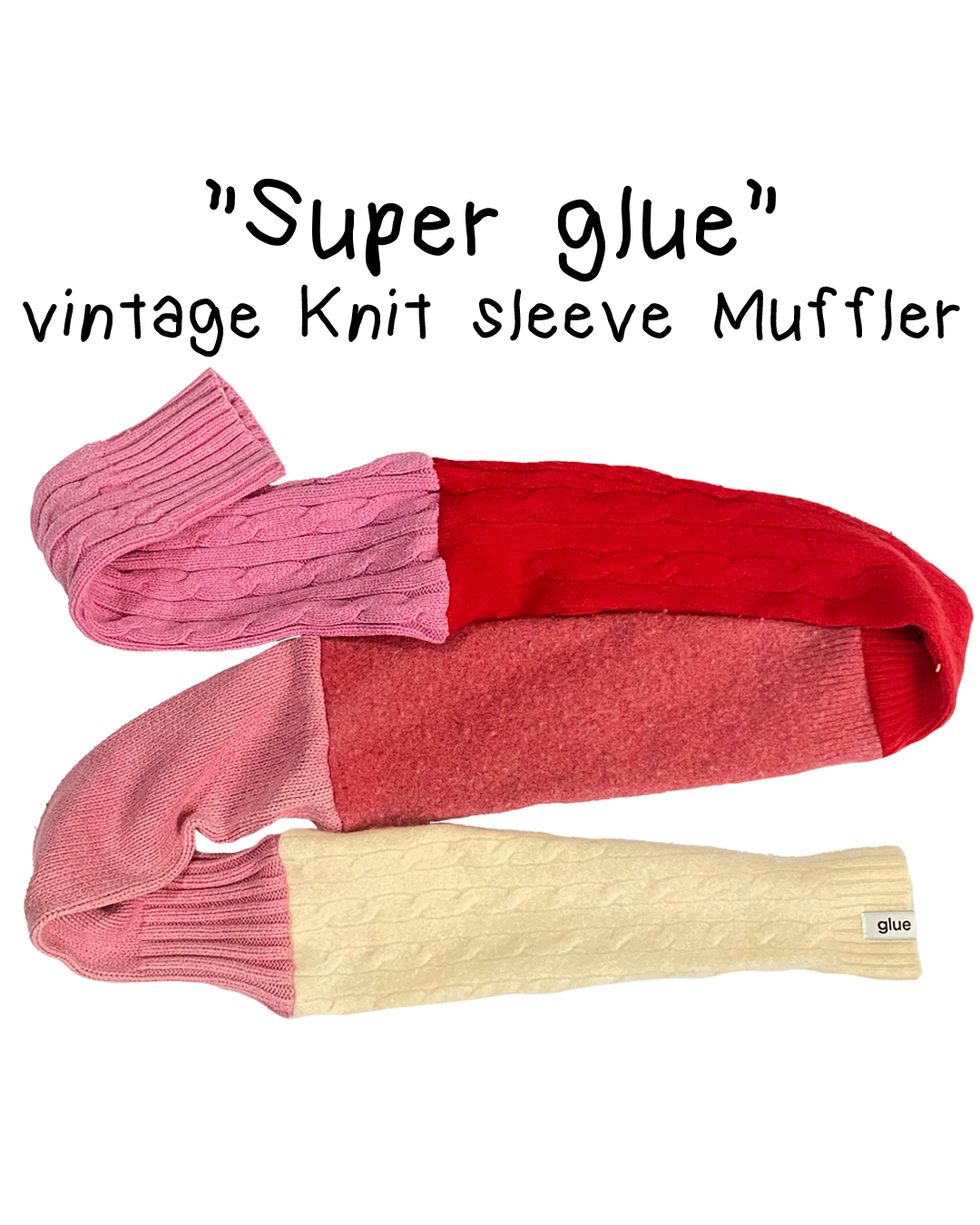 "Super glue"vintage Knit sleeve Muffler