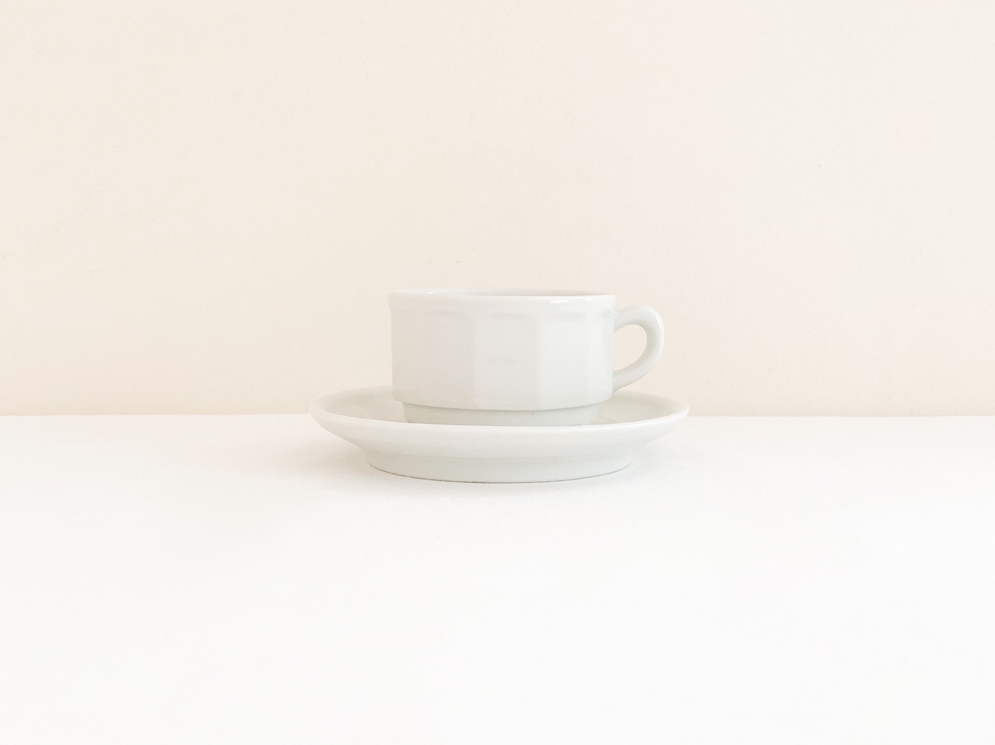 1970s apilco pale white tea cup & saucer