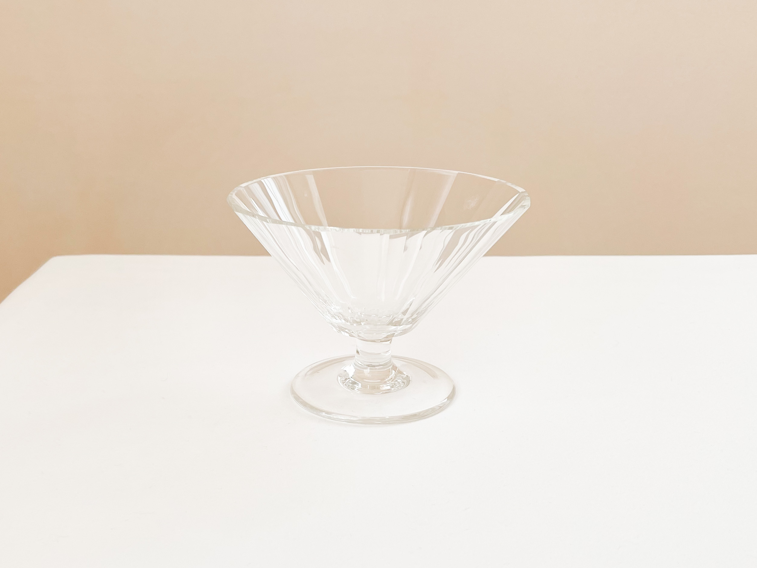 1950s semi crystal flare sundae glass