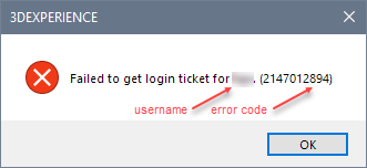 3DEXPERIENCE_Connected Error code(503, 2147012889, 2147012894)