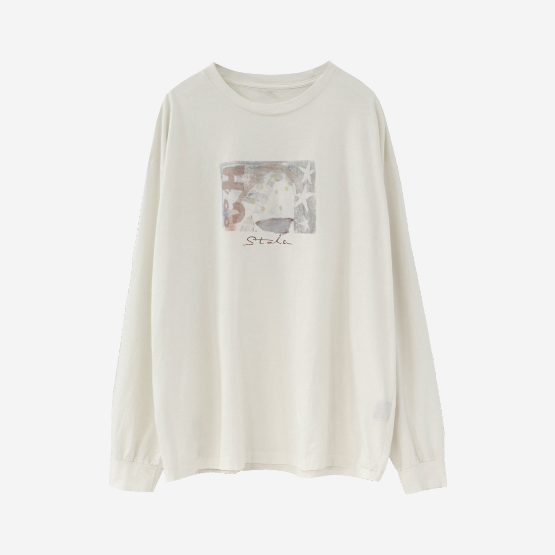 (11.16 PM6:00) HANK Long Sleeve 'starmie' - used white