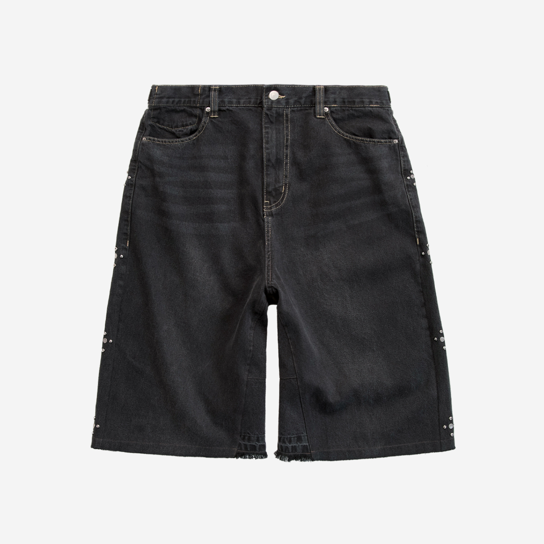(06.07 PM6:00) 1/2 rebuild gosima denim rivet flowers - black