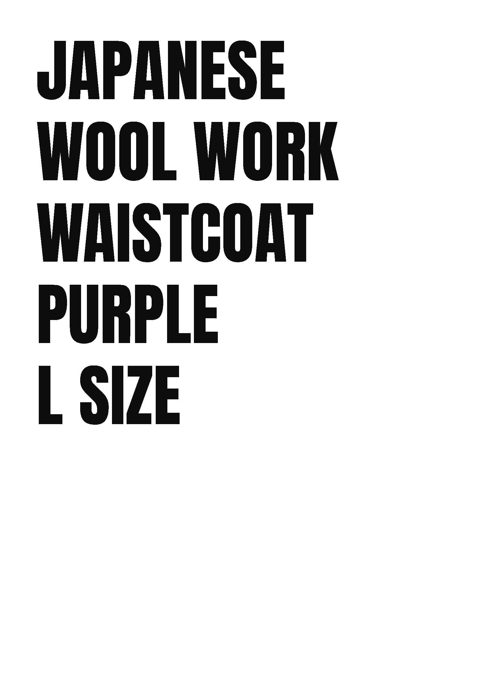 JAPANESE WOOL WORK WAISTCOAT PURPLE