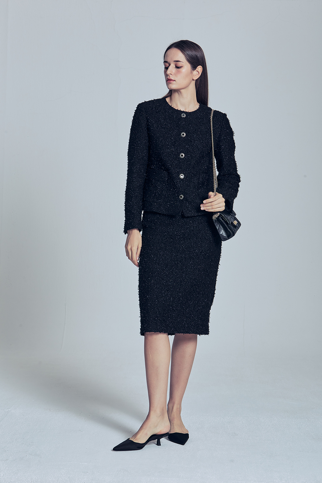 클래식 뉴블랙 트위드 셋업 (Classic New-Black Tweed Set up - Linton Tweed)