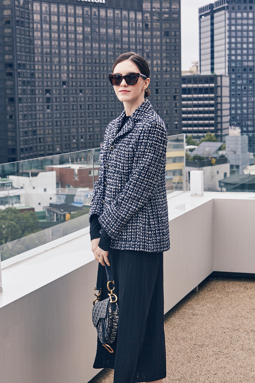 블루 미드나잇 린톤 트위드 자켓 (Blue Mid-Night Linton Tweed Jacket - Fabric made in ...