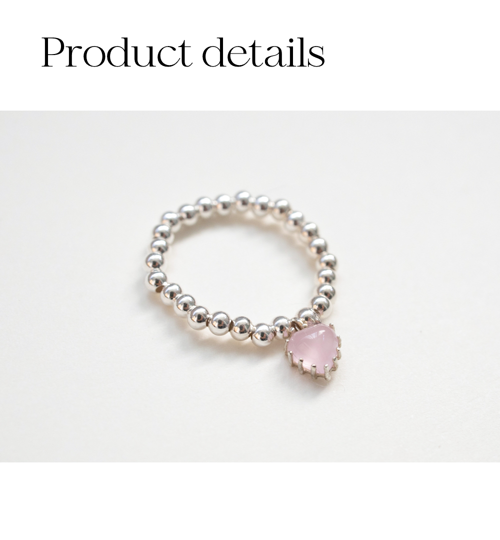Babypink heart with 925 silver ball ring - 감도 깊은 취향 셀렉트샵 29CM