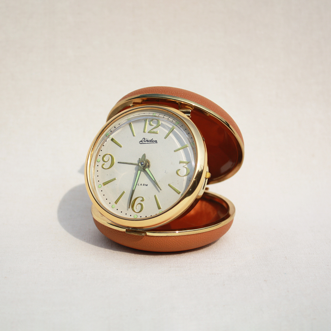1960s German Linden Travel Alarm Clock